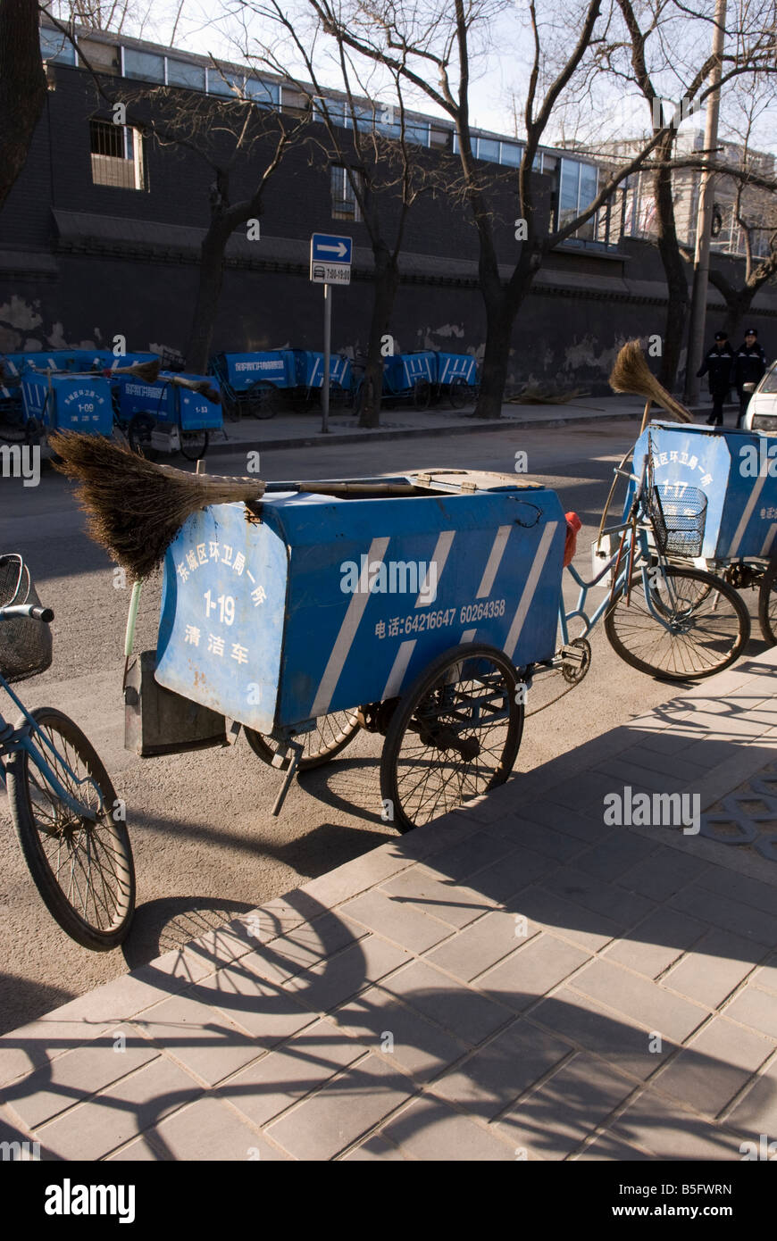Traditional street cleaning cart in the city of Beijing China Stock ...