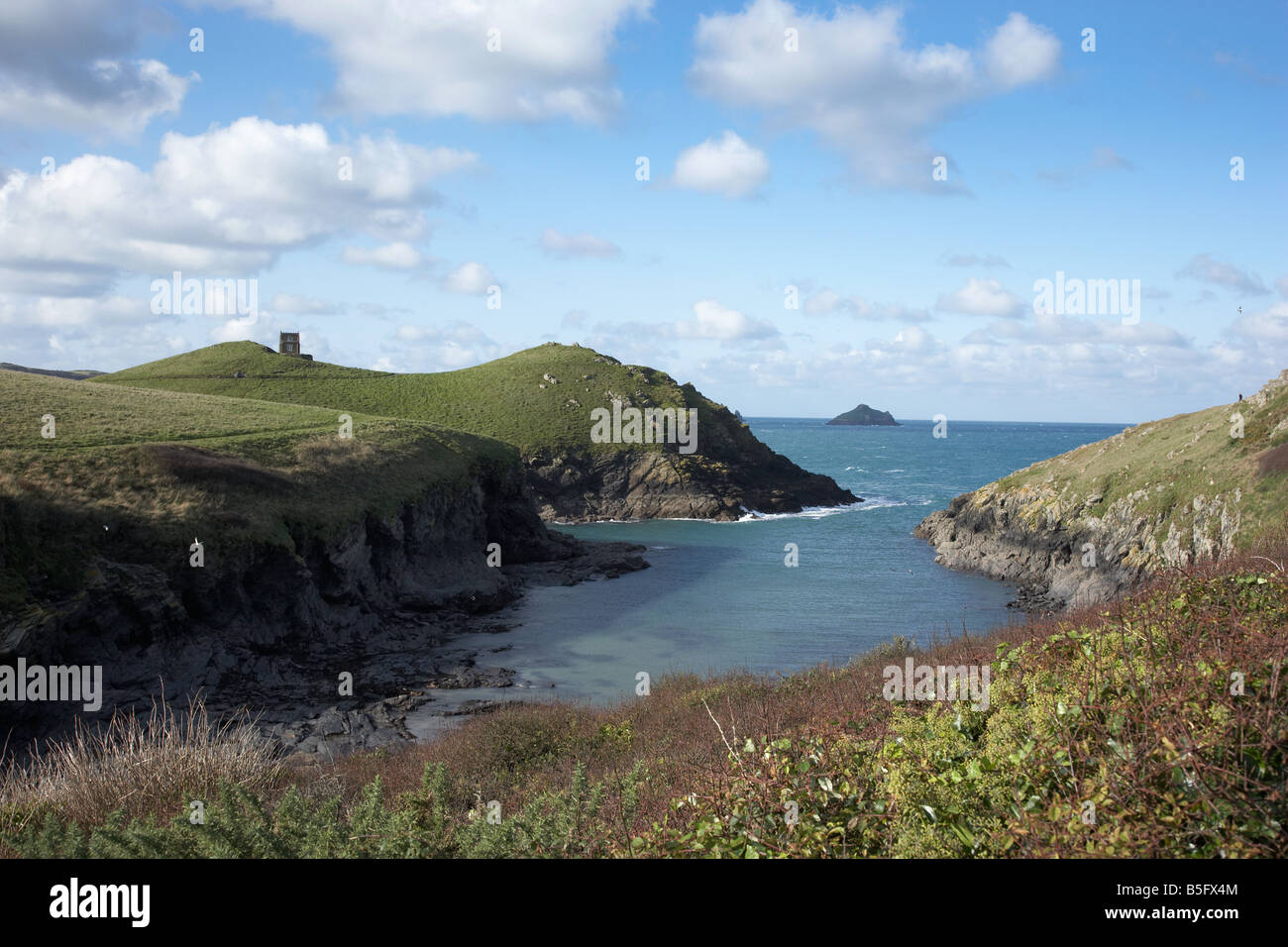 Port Quin North Cornwall England UK. Beautiful rocky beach inlet cliff ...