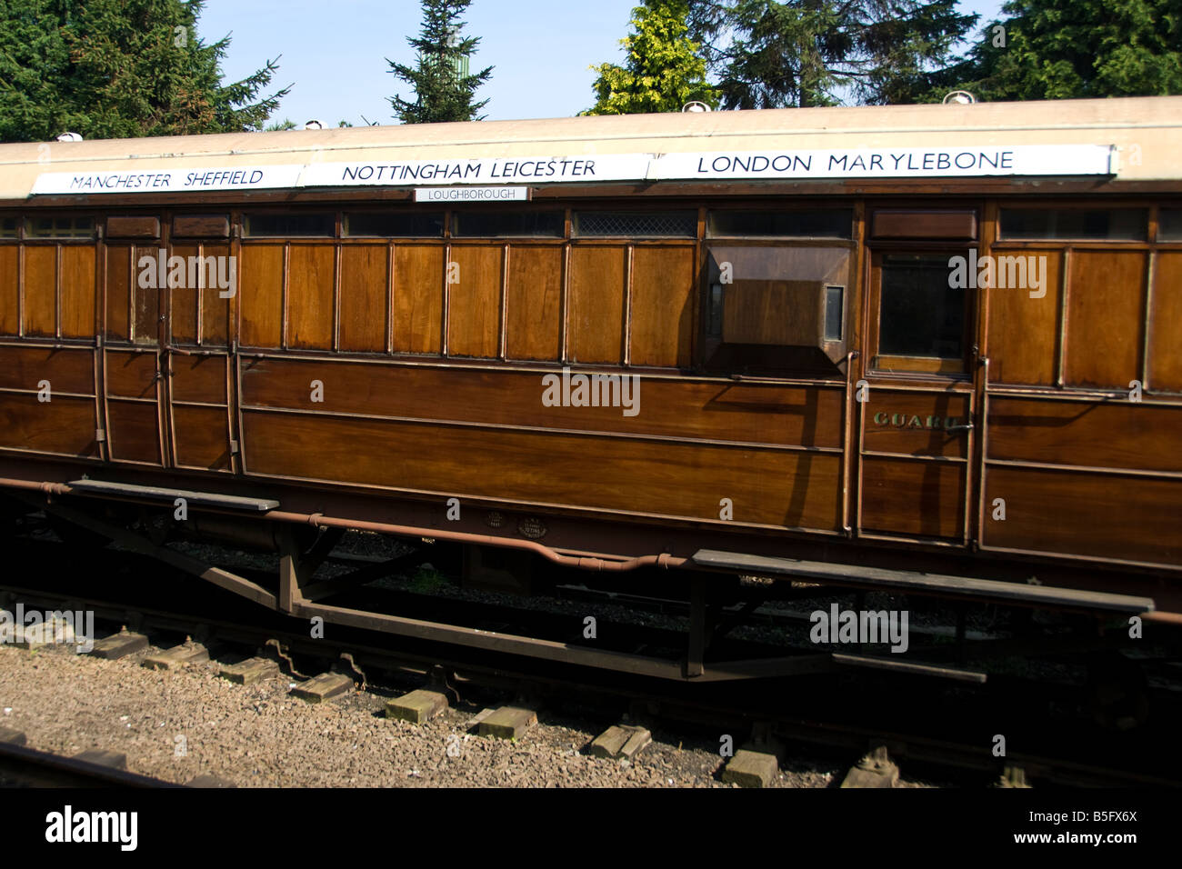 Teak Bodied Railway Coach on the Great Central Railway Stock Photo - Alamy