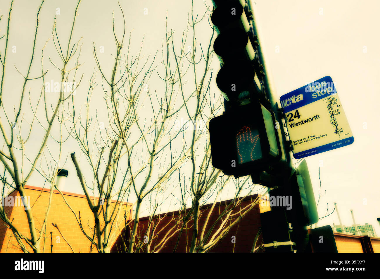 Chicago bus stop hi-res stock photography and images - Alamy