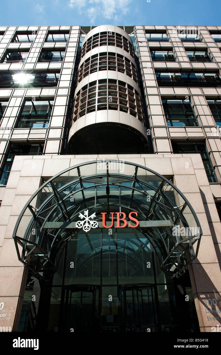 UBS London offices entrance Stock Photo - Alamy