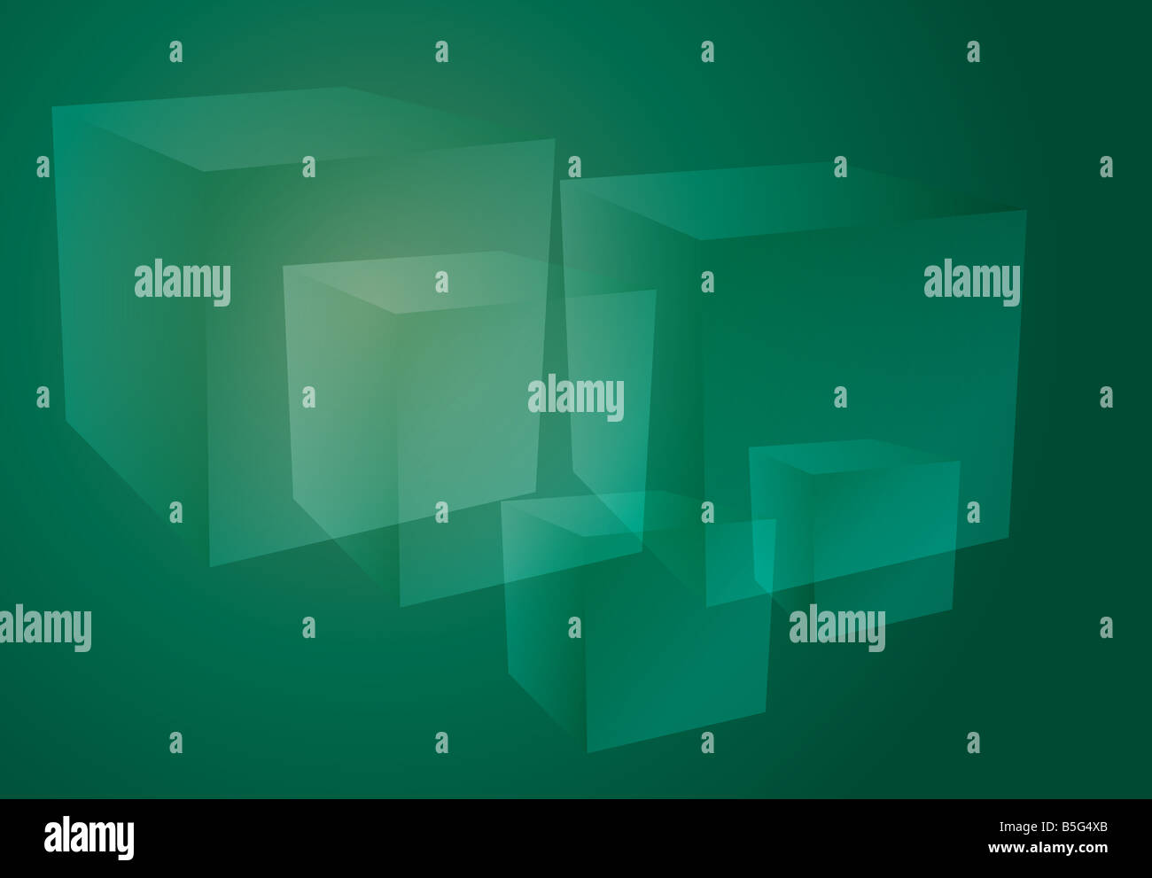 Abstract isometric geomtetric design of 3d translucent cubes green ...