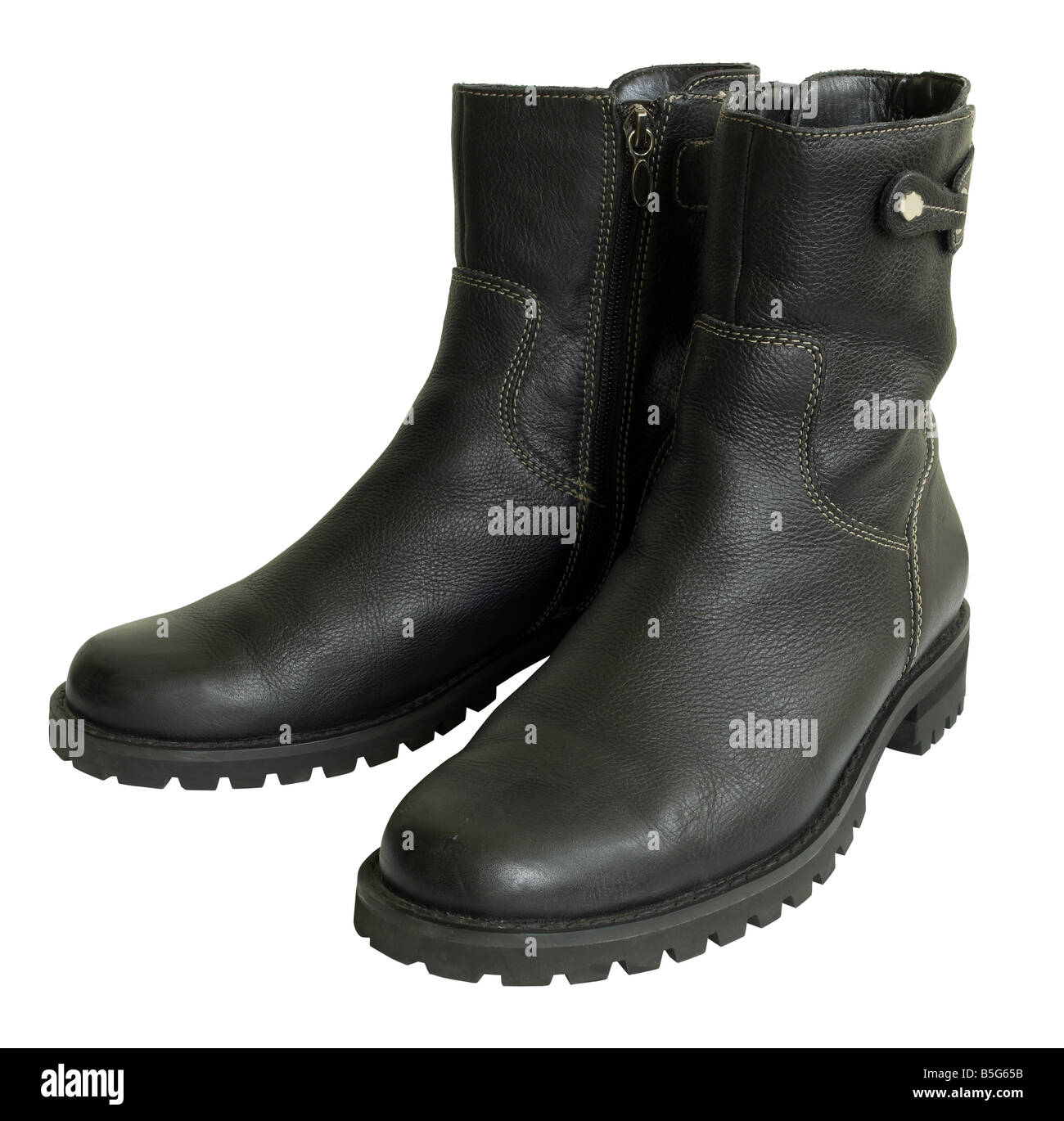 Fashionable black ankle boots Cut Out Stock Images & Pictures - Alamy