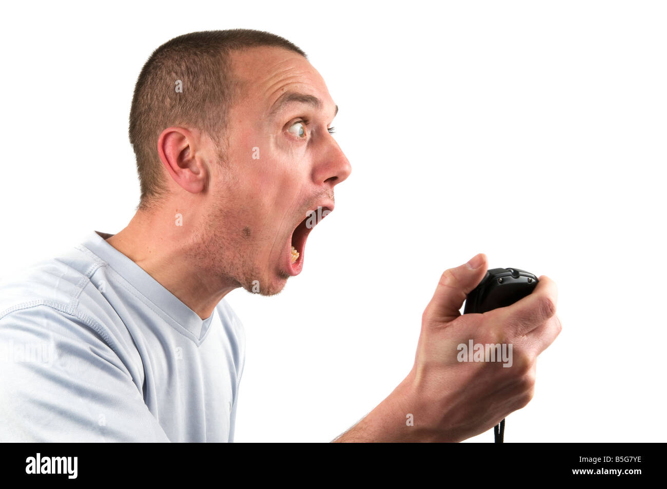 Shouting coach encouraging his pupil he s gonna make it Stock Photo - Alamy