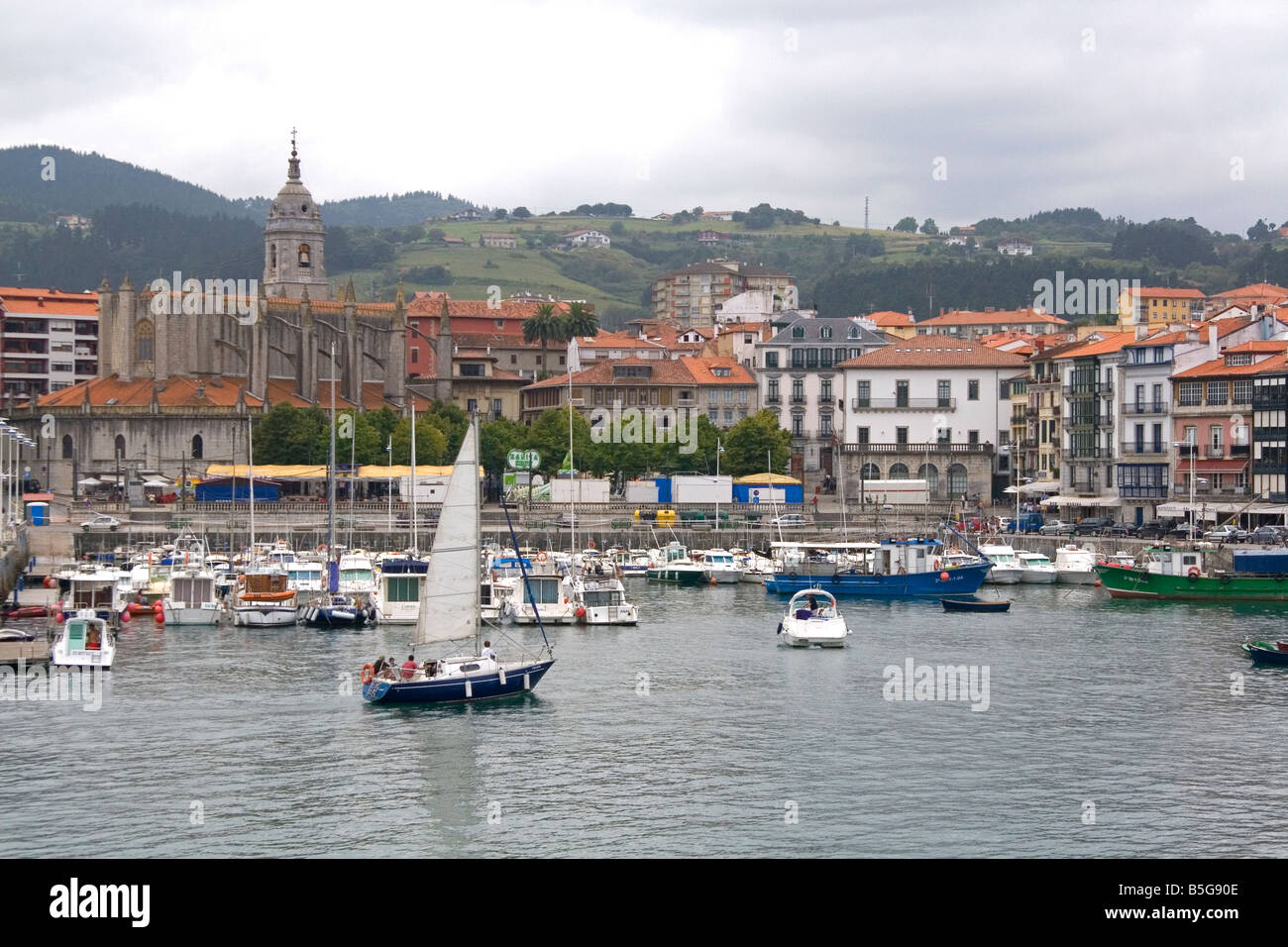 Old town and fishing port of Lekeitio in the province of Biscay Basque ...