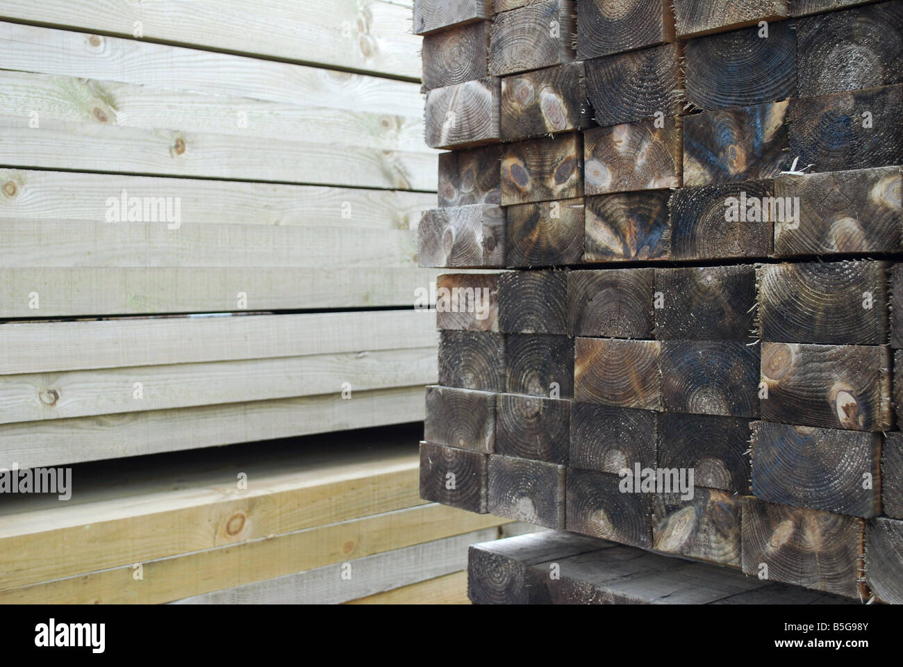 Stacks of wood at a woodyard Stock Photo - Alamy