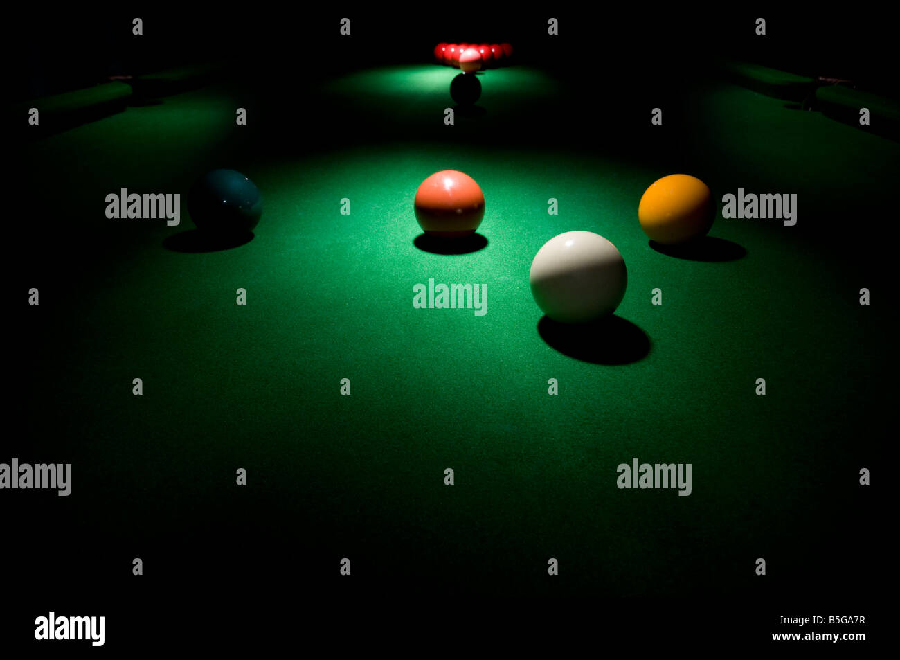 Snooker Being Played On Table Stock Photo - Alamy