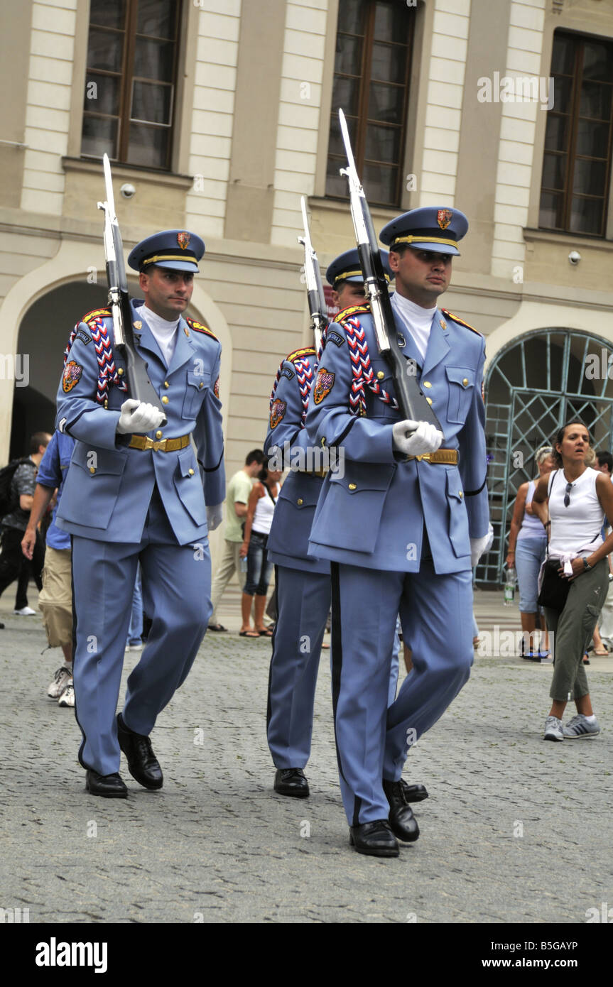 Changing of the guards at Prague Castle Czech Republic Stock Photo - Alamy