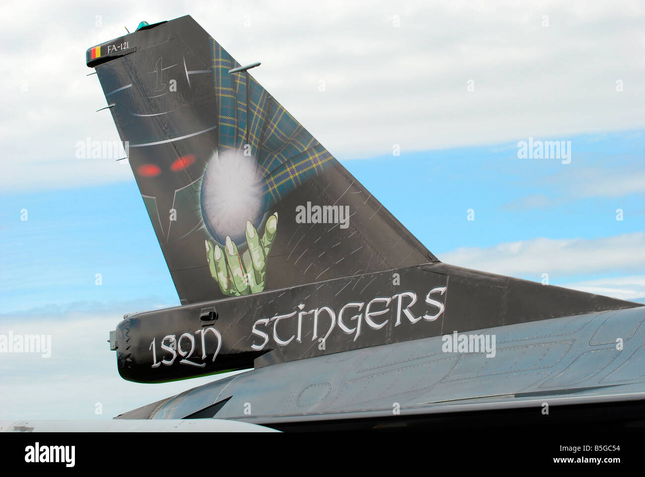 The tail of a Belgian F16 aircraft Stock Photo - Alamy