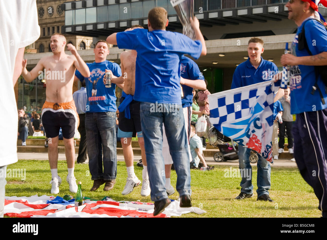 Scottish Rangers Supporters cheering Stock Photo - Alamy