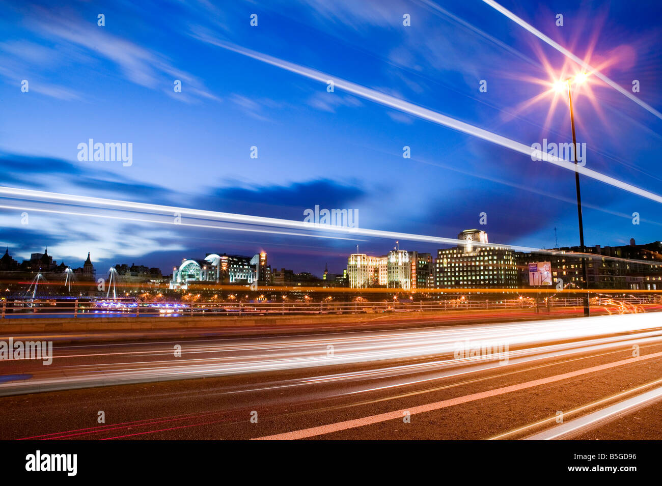 Traffic road at night, London Stock Photo - Alamy