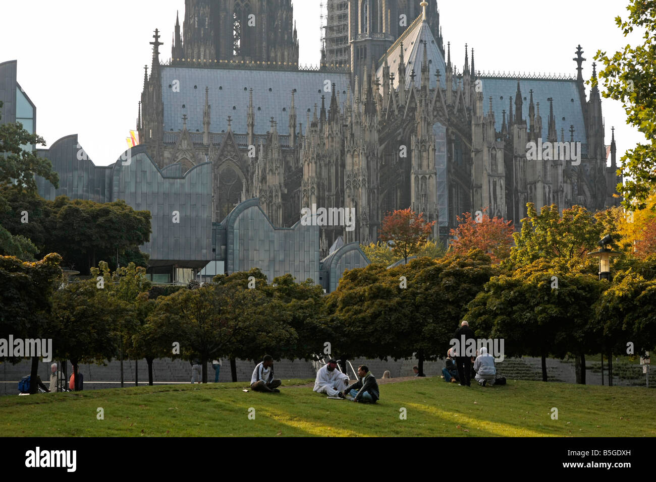 city park near Cologne Cathedral Cologne North Rhine Westphalia Germany ...