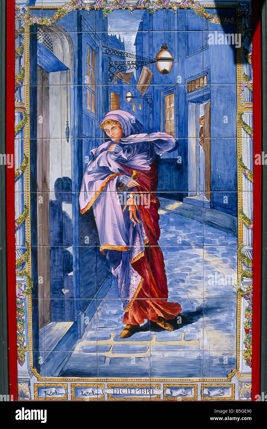 Spain - Madrid - Mural art work - Azulejos Stock Photo - Alamy