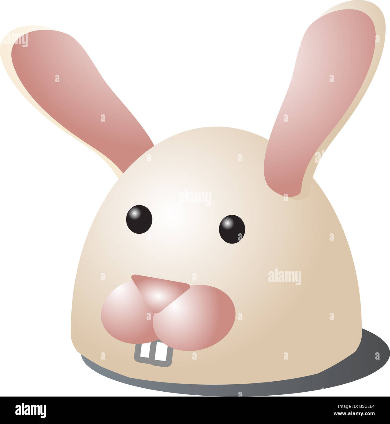 Cute cartoon illustration of a bunny s head Stock Photo - Alamy