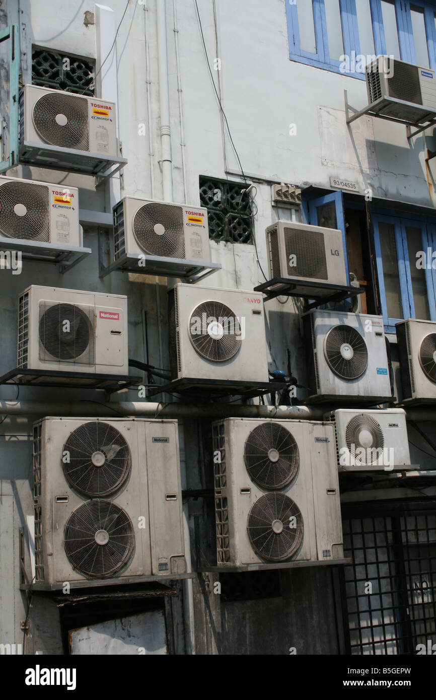 wall mounted external air conditioning units Stock Photo - Alamy