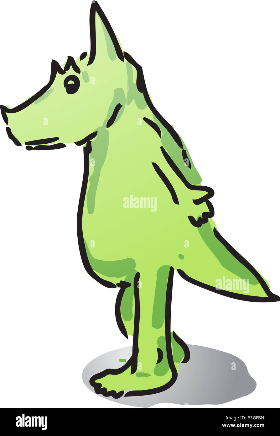 Cute cartoon dinosaur hand drawn comic illustration Stock Photo - Alamy