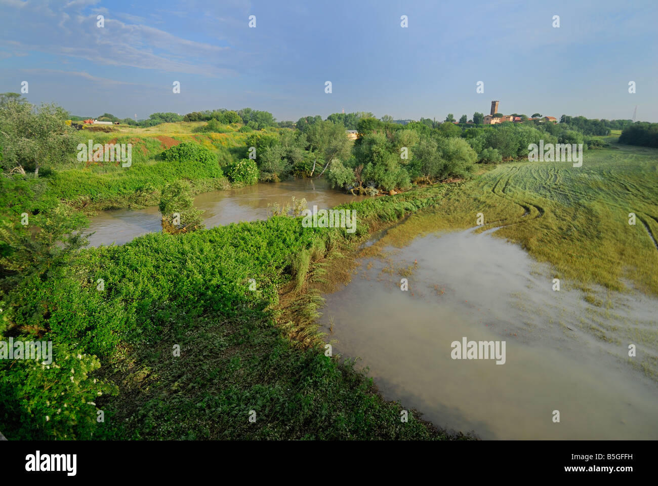 Aniene river overflowed at Ponte di Nona, Rome 21-05-2008 Stock Photo ...