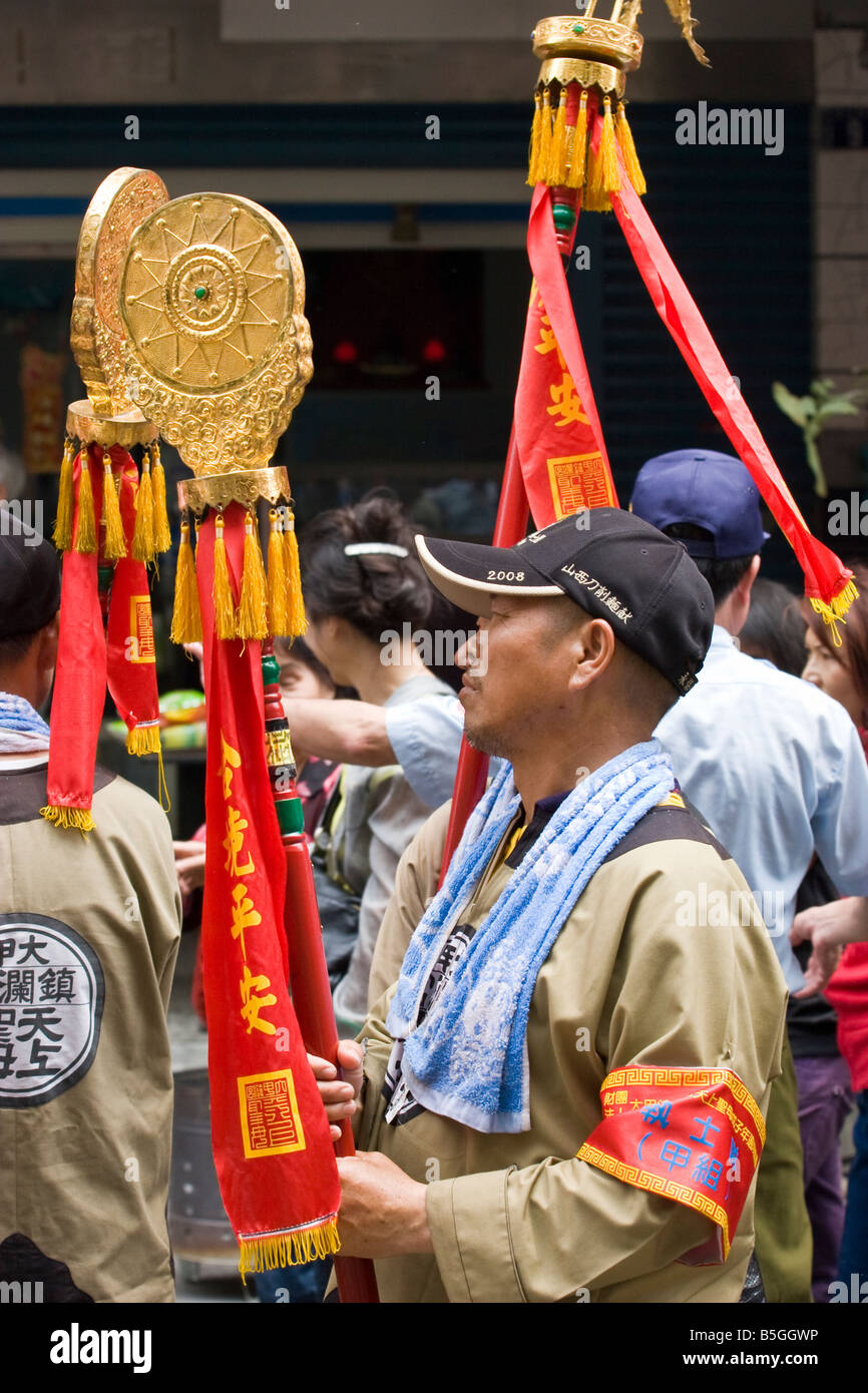 Taiwanese Chinese pilgrims during the Mazu, Goddess of the Sea ...