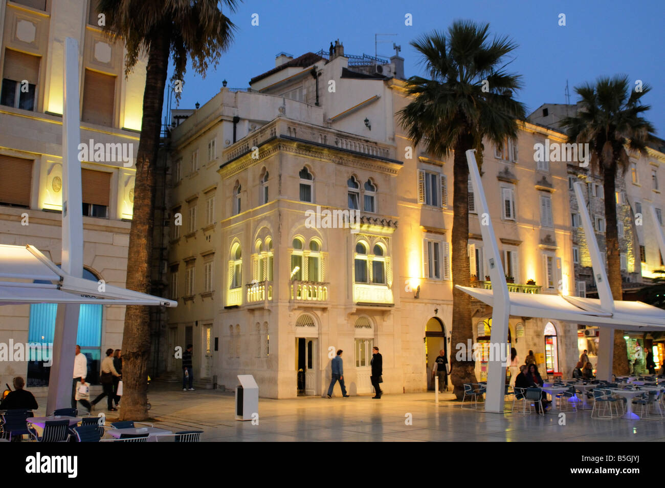 The Riva waterfront at dusk Split Croatia Stock Photo - Alamy