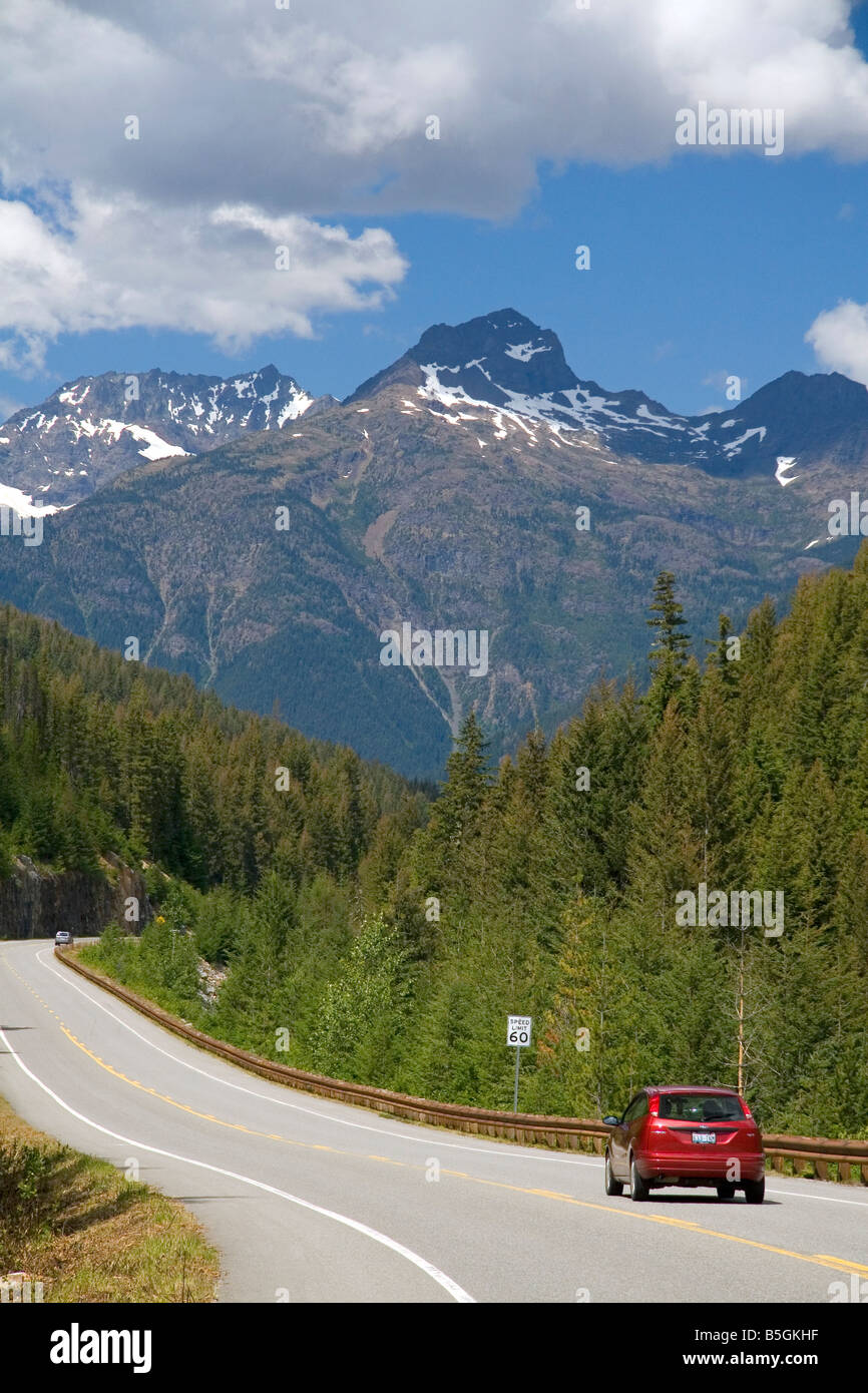 Automobile traveling on Washington State Highway 20 in the North ...