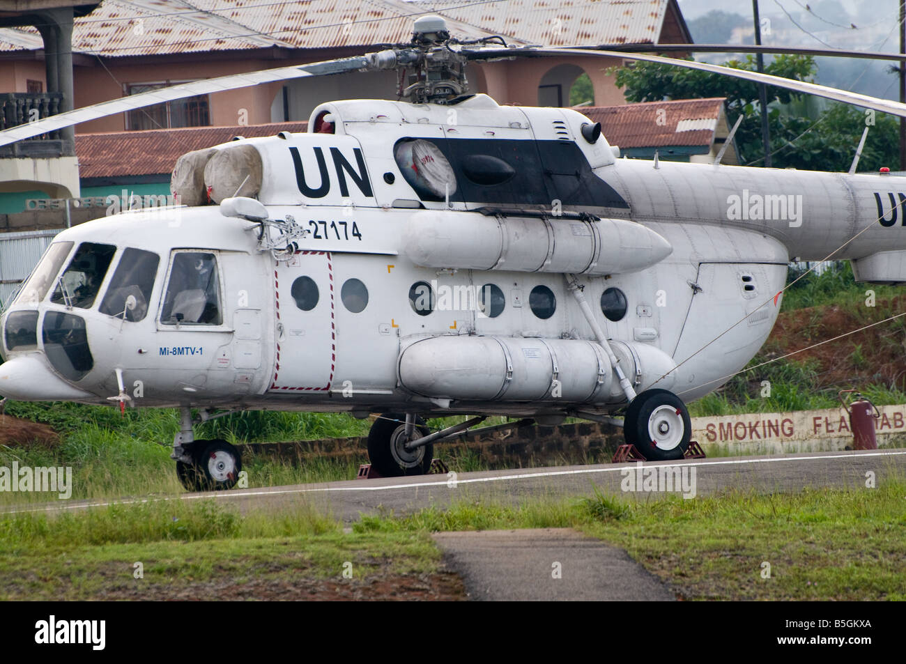 A Russian made MI-8 transport Helicopter being used by the UN in Sierra ...