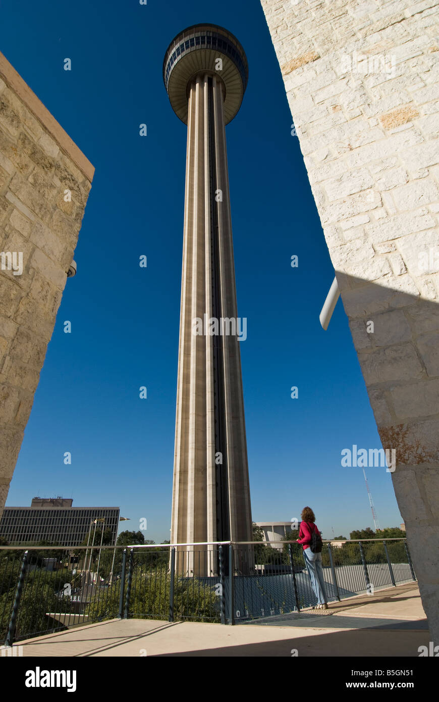 Tower of the Americas and side of Henry B Gonzalez Convention Center ...