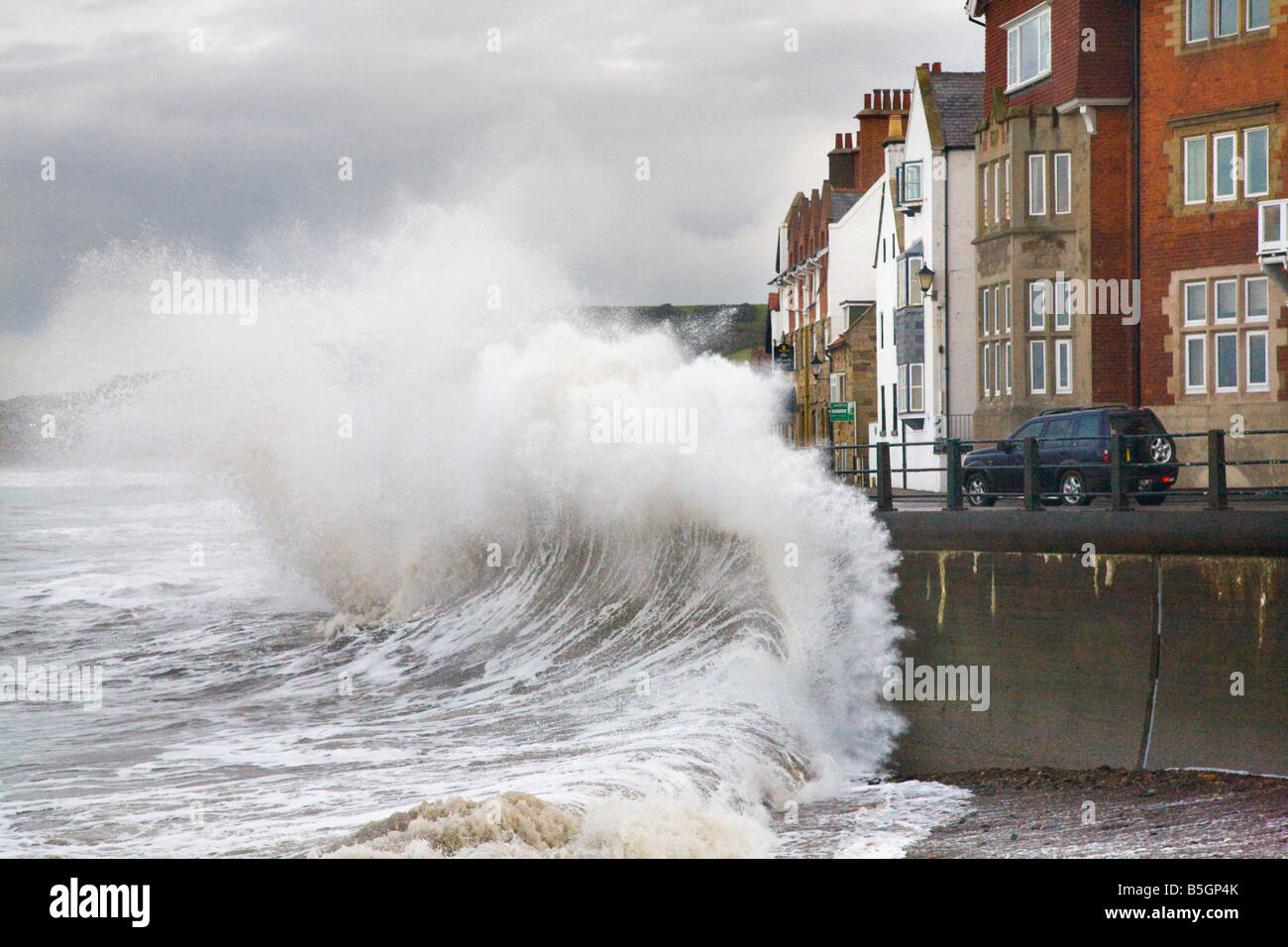 Property damage & flood danger at the sea wall. Giant high rogue waves ...
