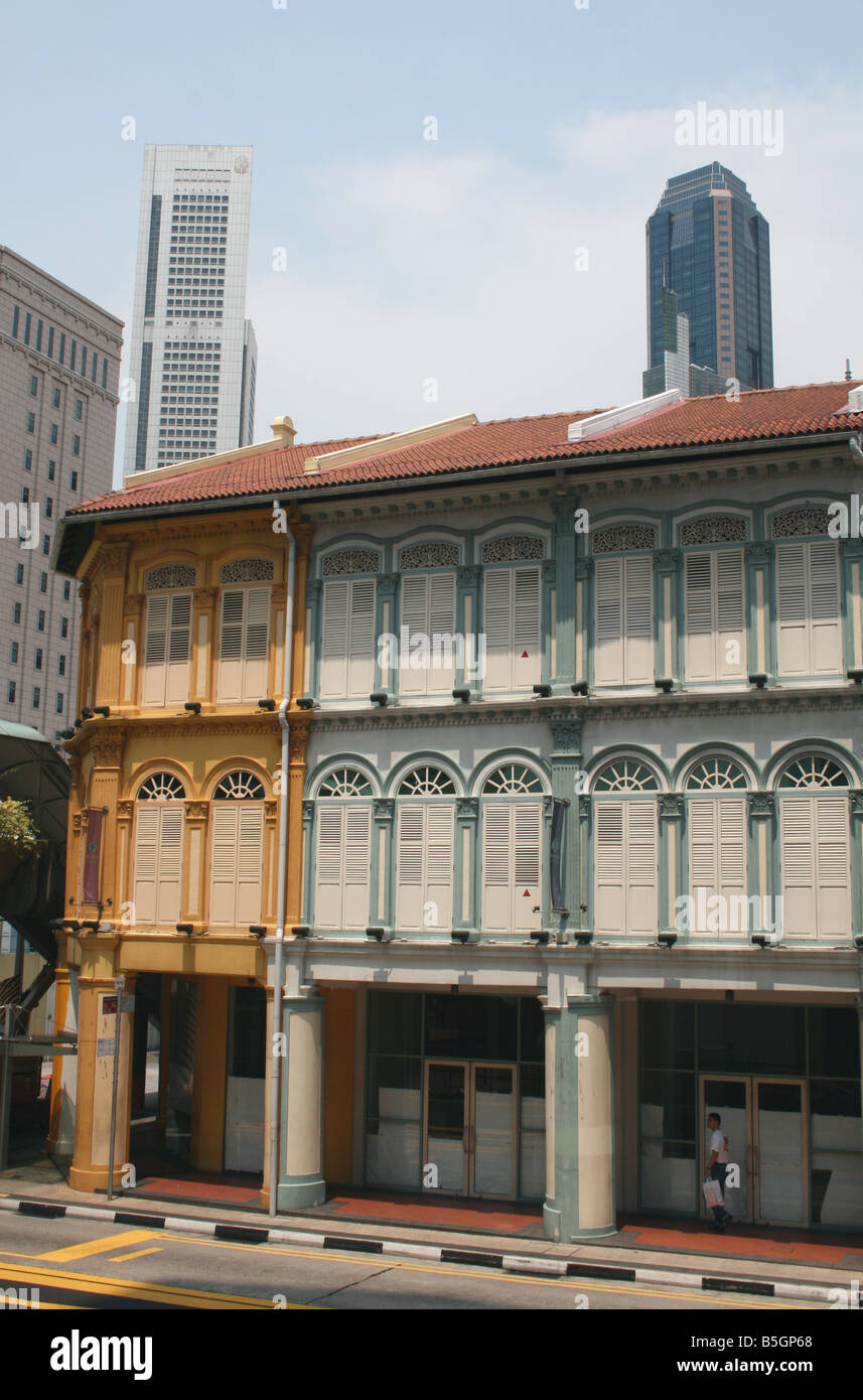 brightly coloured building of China Square Central Singapore April 2008 ...