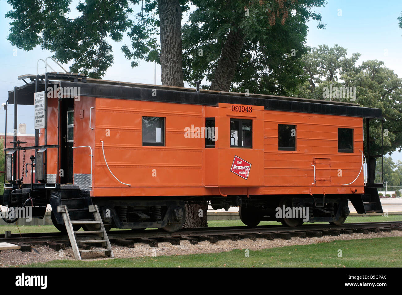 Old Milwaukee Road caboose on display in Beadle Park Stock Photo - Alamy