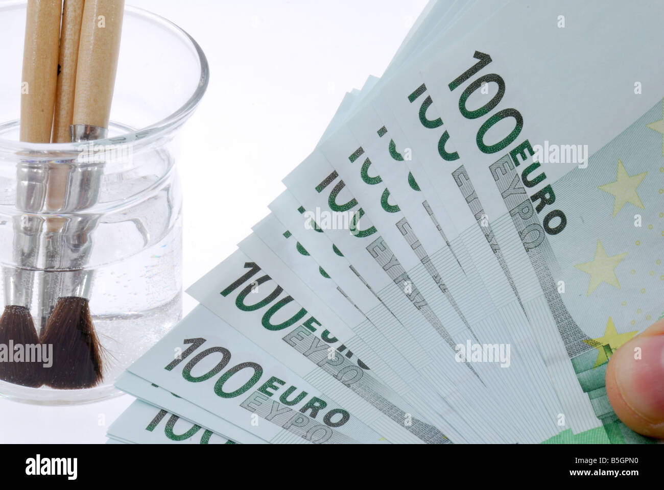Drawing one hundred euro notes Stock Photo - Alamy