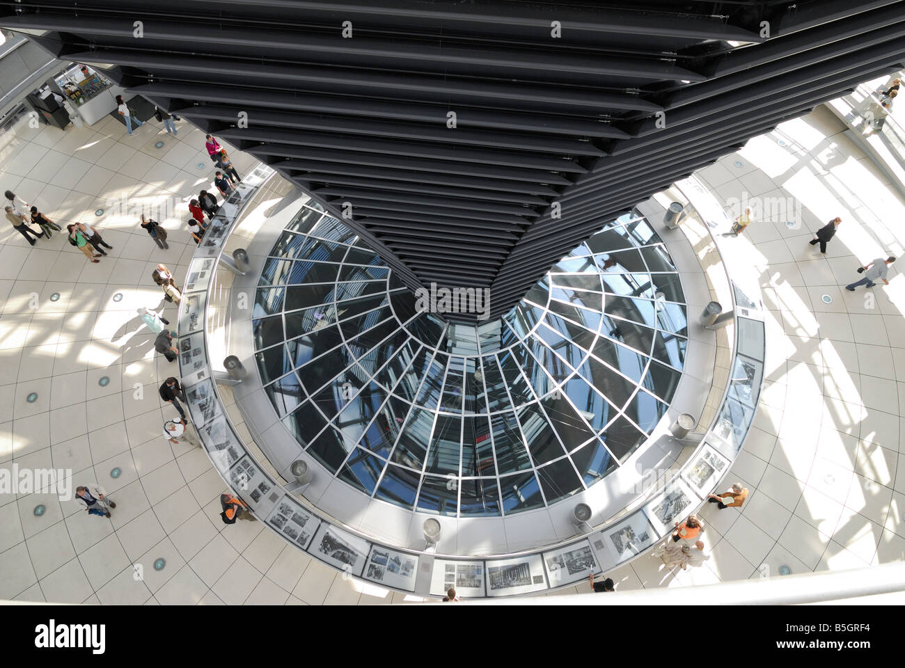 Inside of the glass dome of Reichstag building Berlin Germany Stock ...
