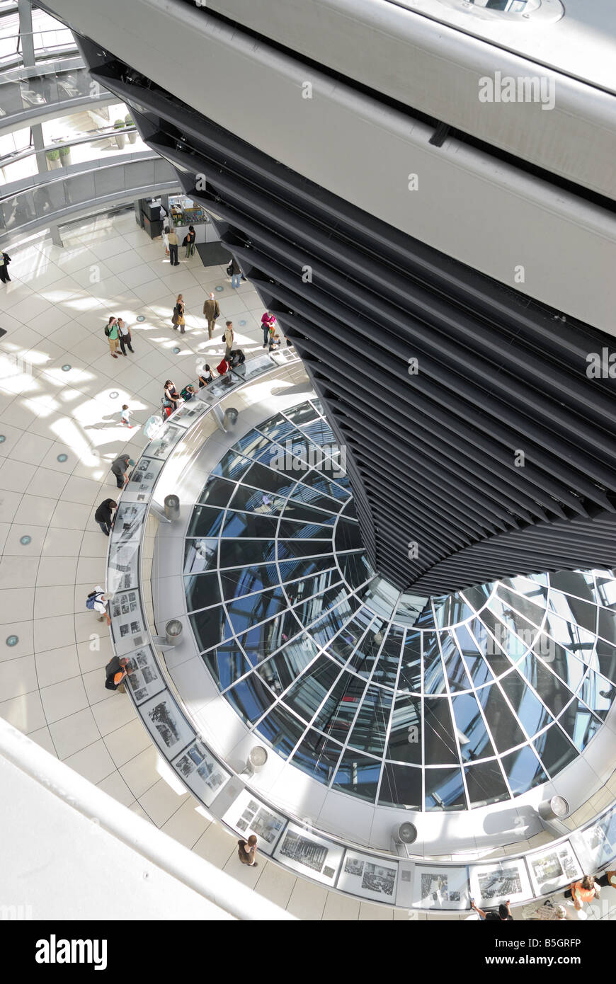 Inside of the glass dome of Reichstag building Berlin Germany Stock ...