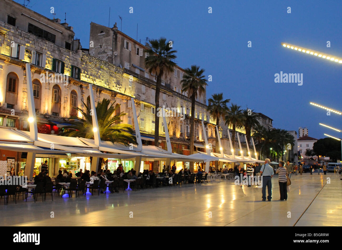 The Riva waterfront at dusk Split Croatia Stock Photo - Alamy