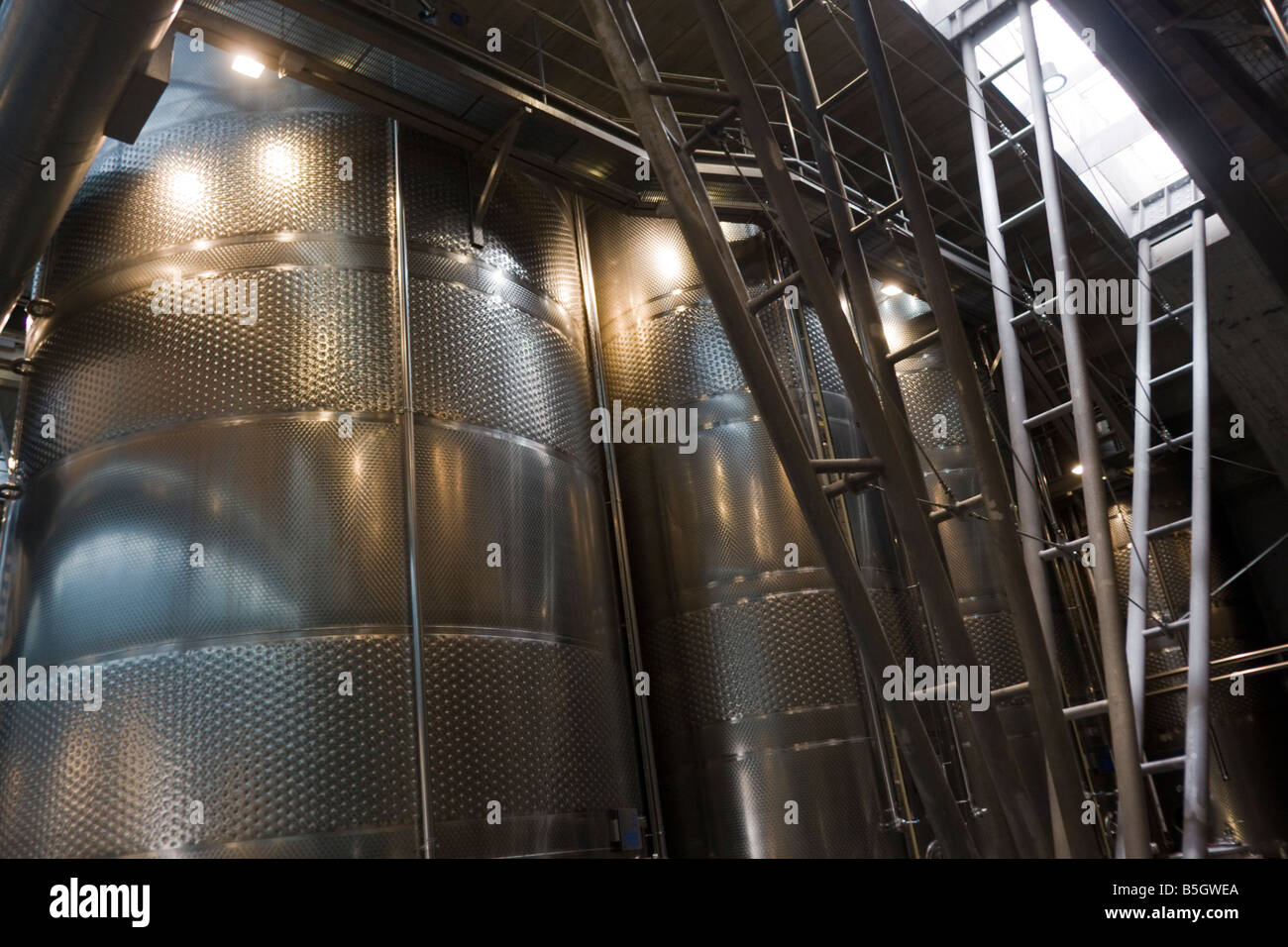 Stainess steel wine storage vats Northern Italy Stock Photo - Alamy