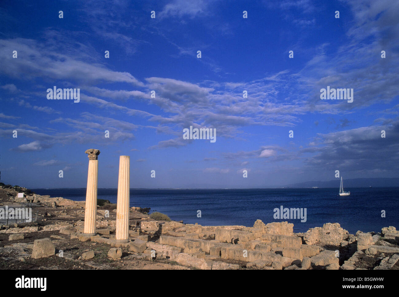 Punic Roman ruins of city founded by the Phoenicians in 730 BC at ...