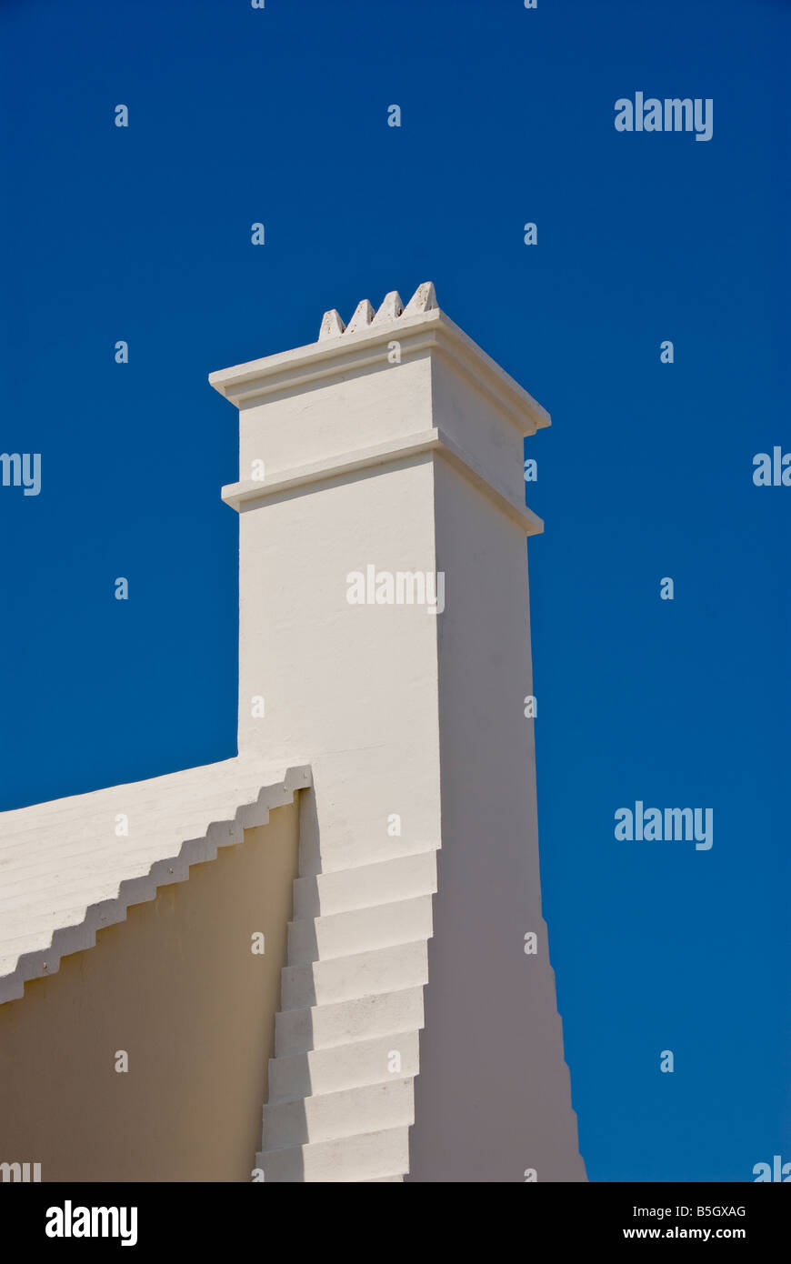 White chimney white stepped roof iconic bermudian architecture St ...