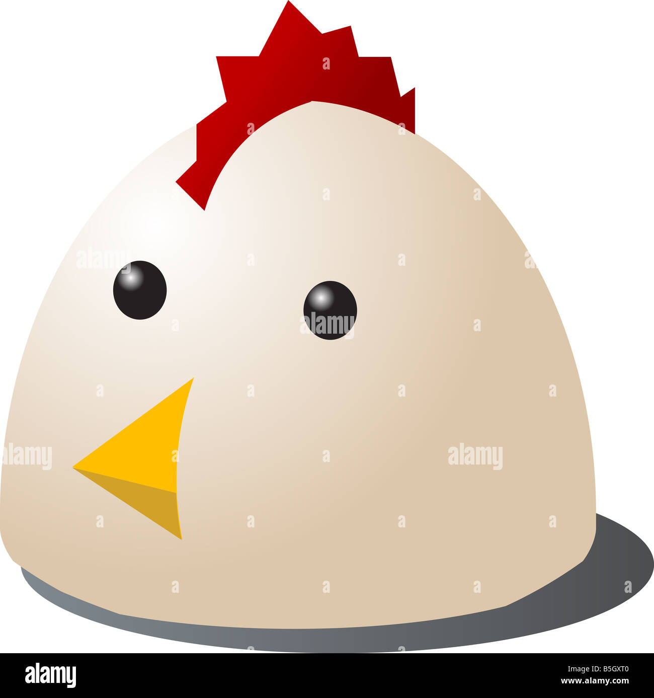 Cute cartoon illustration of a chicken s head Stock Photo - Alamy
