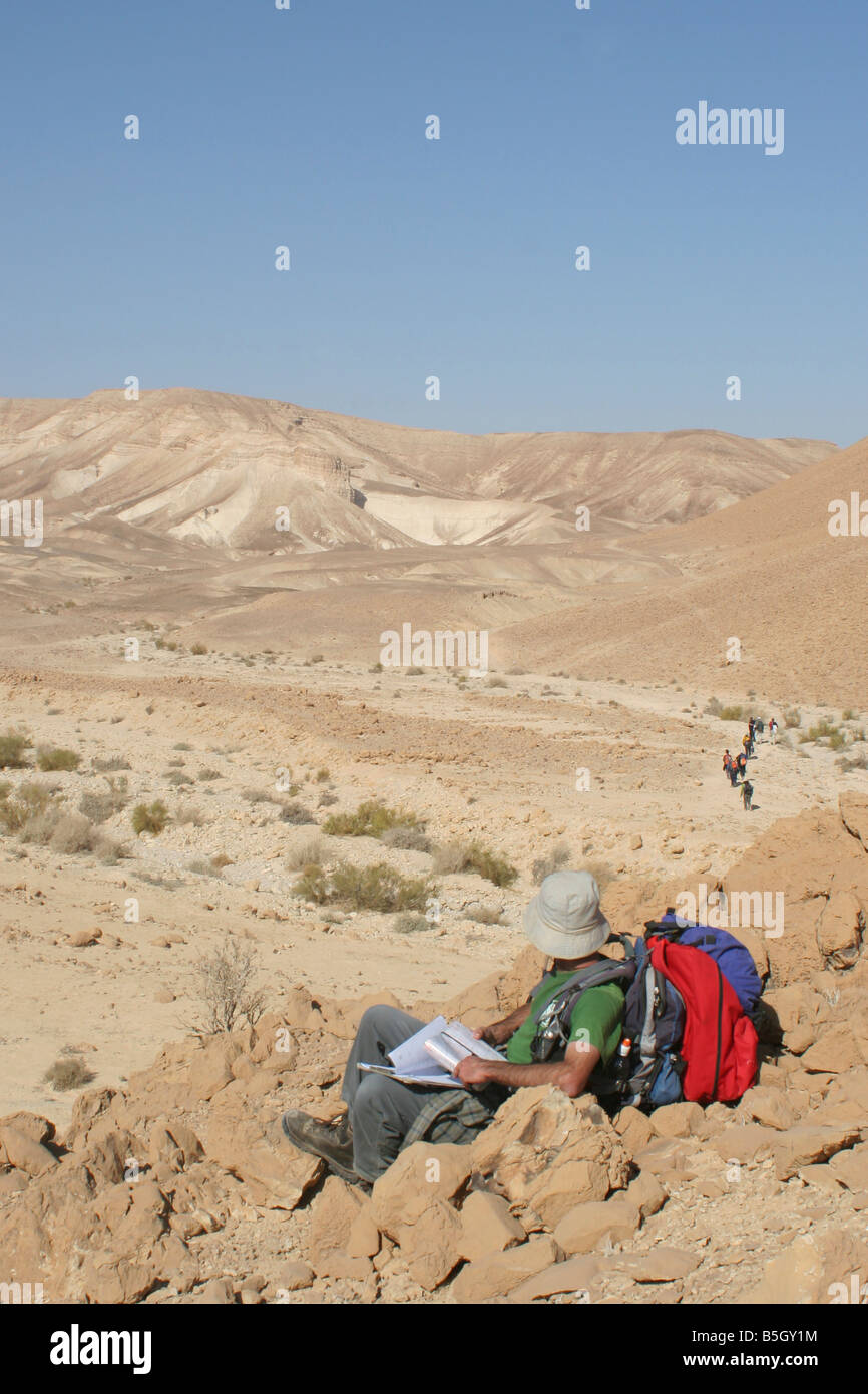 Israel Judea Desert a man enjoying the spectacular view Stock Photo - Alamy