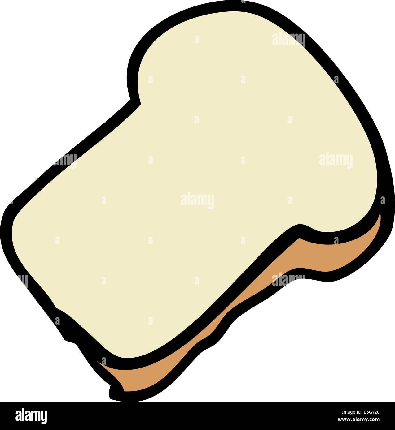 Cartoon food illustration of a slice of white bread Stock Photo - Alamy