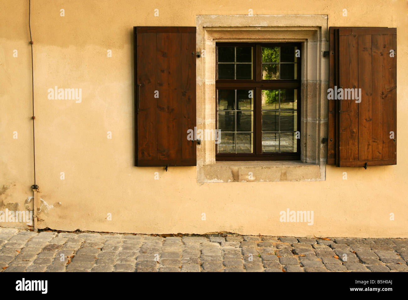 windows of a typical franconian farmers hous from the middle-ages Stock ...