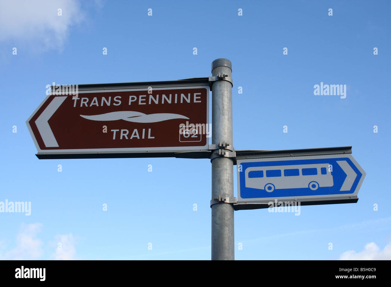 Trans Pennine Trail sign, Eco centre, Southport, England Stock Photo ...