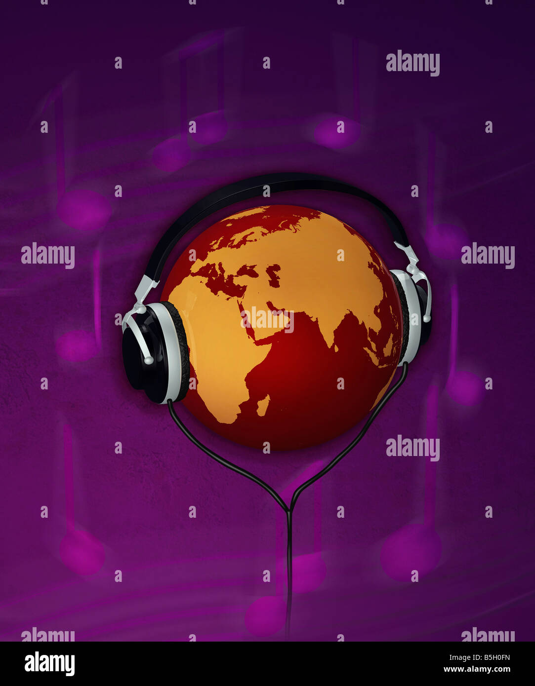 Earth music concept 3d Stock Photo - Alamy