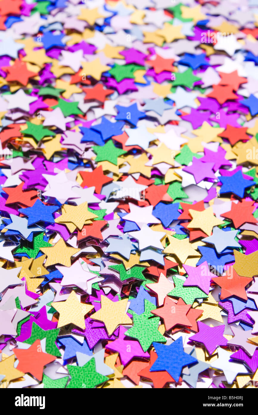 Background made with lots of colorful confettis Stock Photo - Alamy