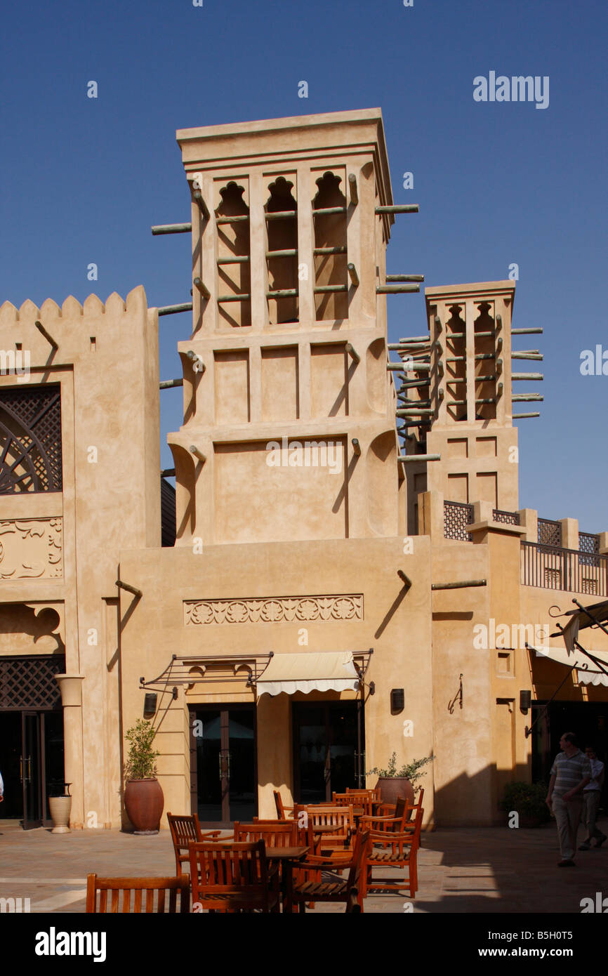 TRADITIONAL ARCHITECTURE DESIGNS AND WIND TOWERS IN DUBAI Stock Photo ...