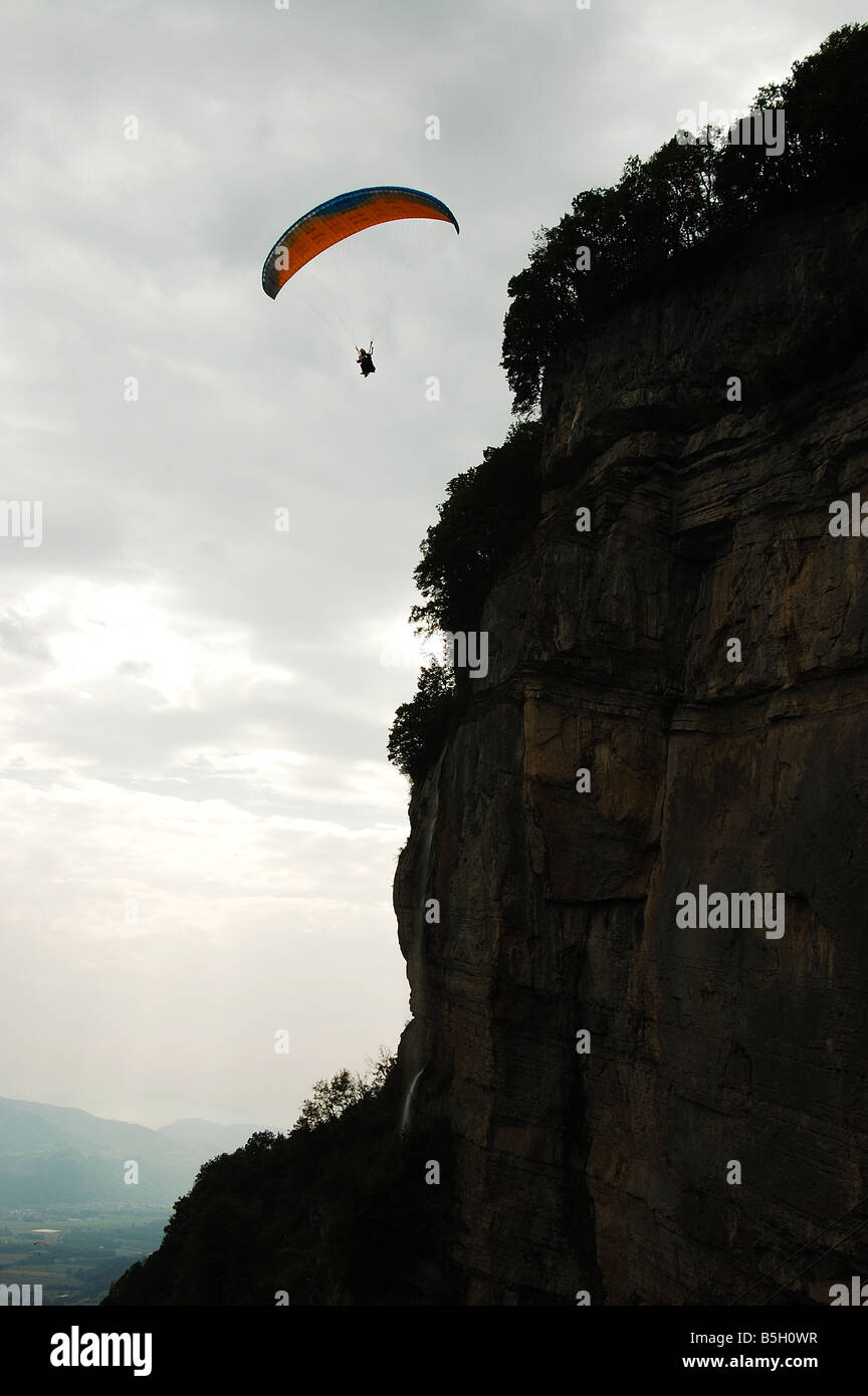 paraglider by the cliff Stock Photo - Alamy