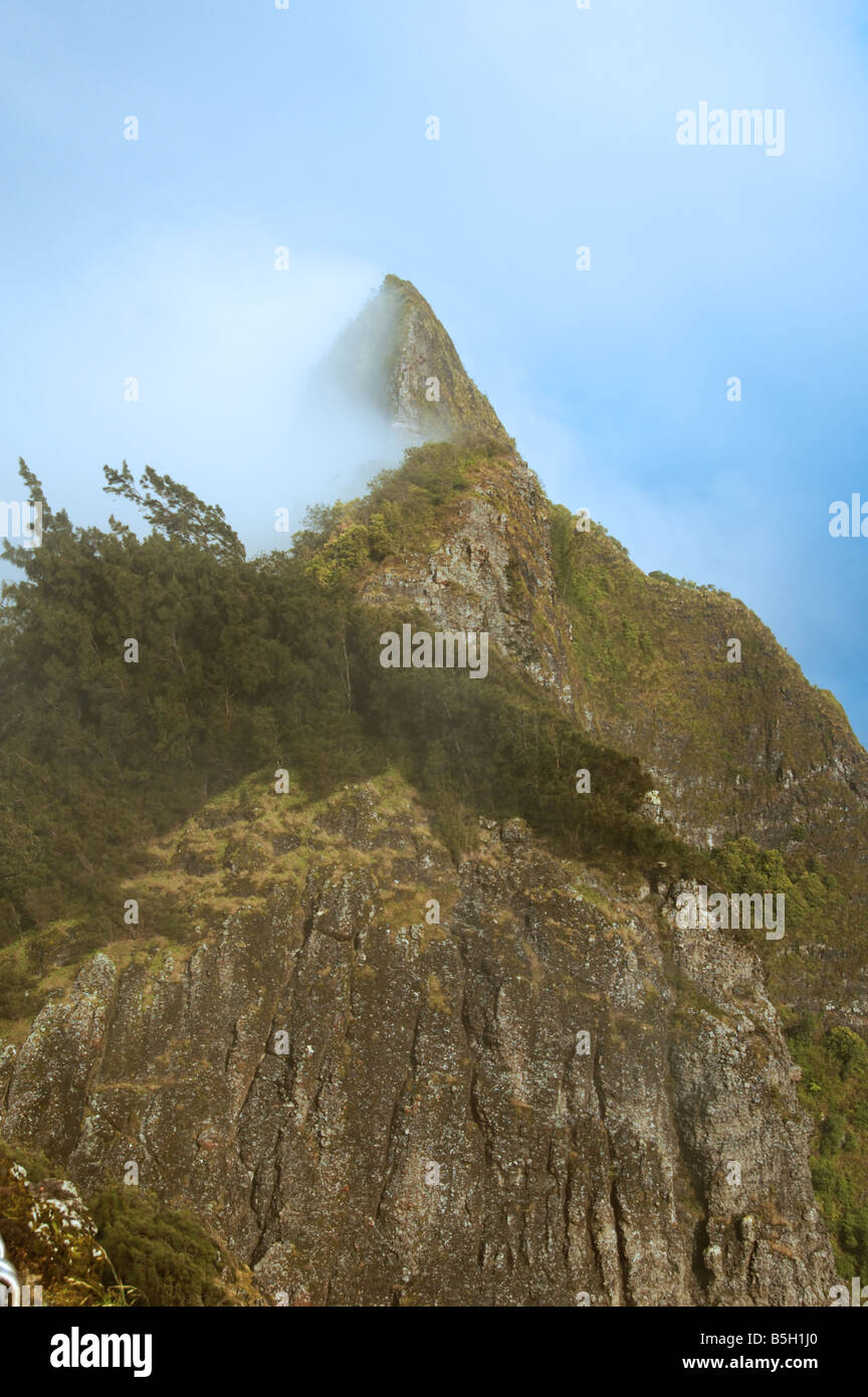 Pali Peak from Pali Lookout on the Island of Oahu Hawaii Stock Photo ...