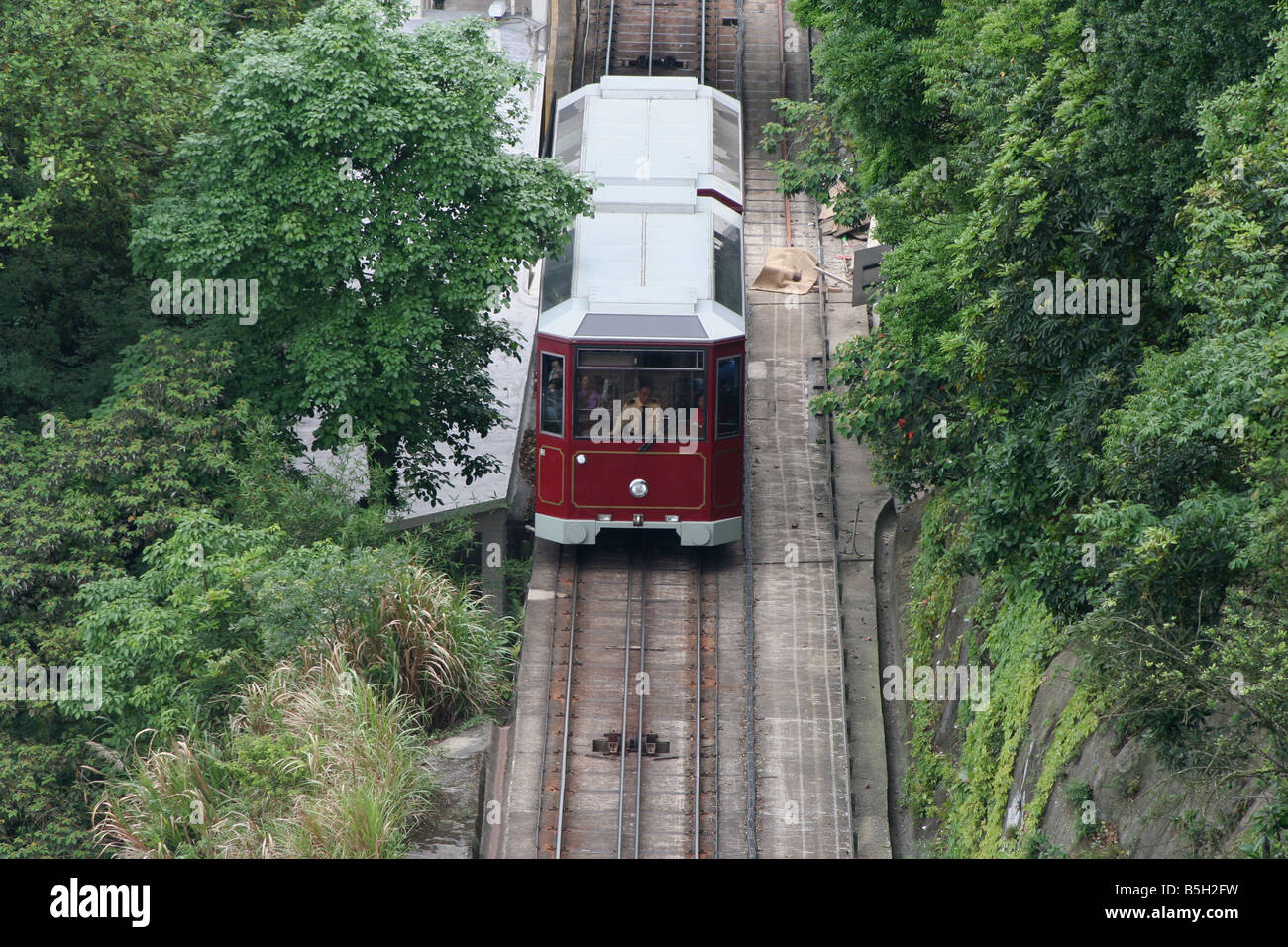 elevated view of Peak tram Hong Kong April 2008 Stock Photo - Alamy
