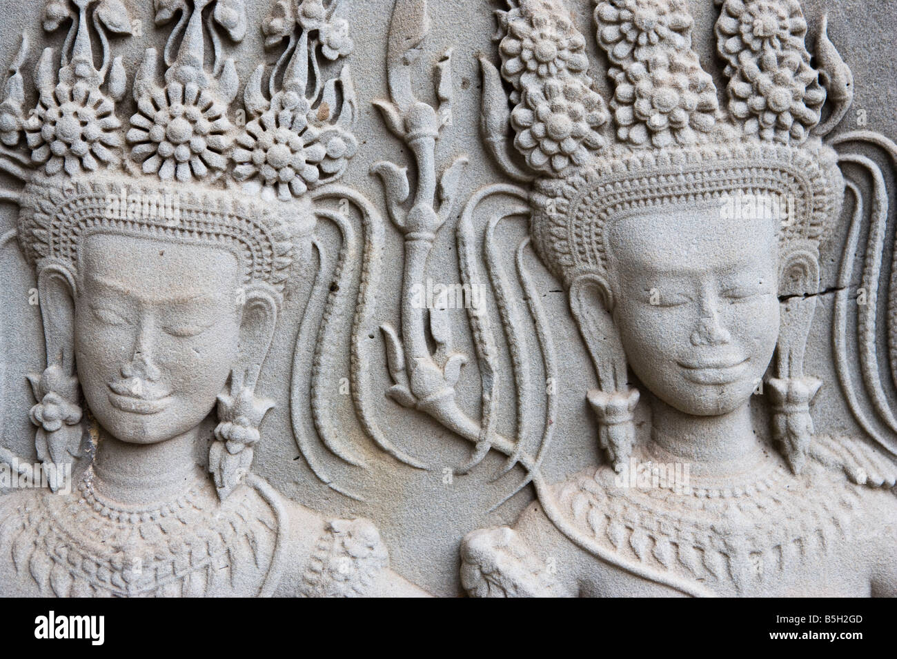 Details of carvings of Apsara in the temples of Angkor Wat Siem Reap ...
