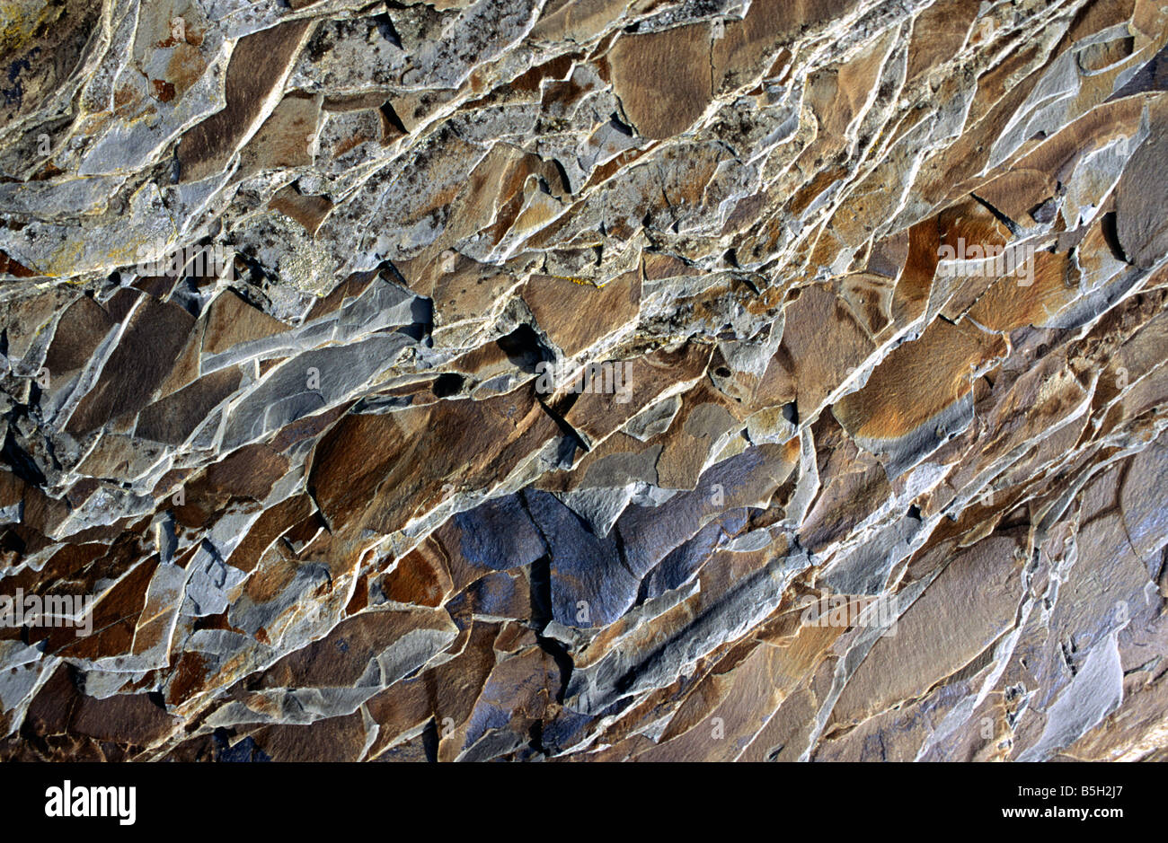 Slate rock face detail, Gwynedd, Wales, UK Stock Photo - Alamy
