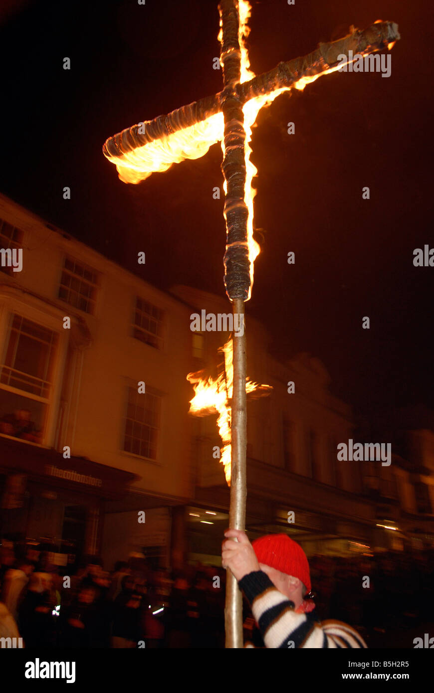 Traditional bonfire night parade in Lewes East Sussex commemorating Guy ...